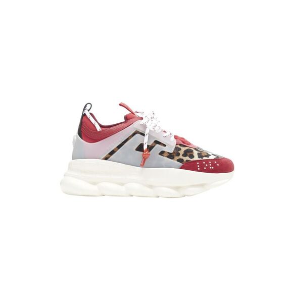 Versace | Shoes | Versace Chain Reaction Red Wild Leopard Low Chunky ...